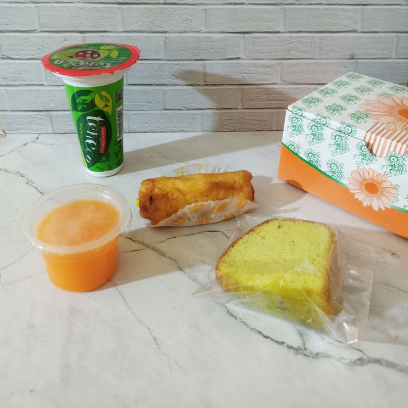 Jual Snack Box atau Paket Kue Basah Murah Isi 3 Kue + air mineral ...
