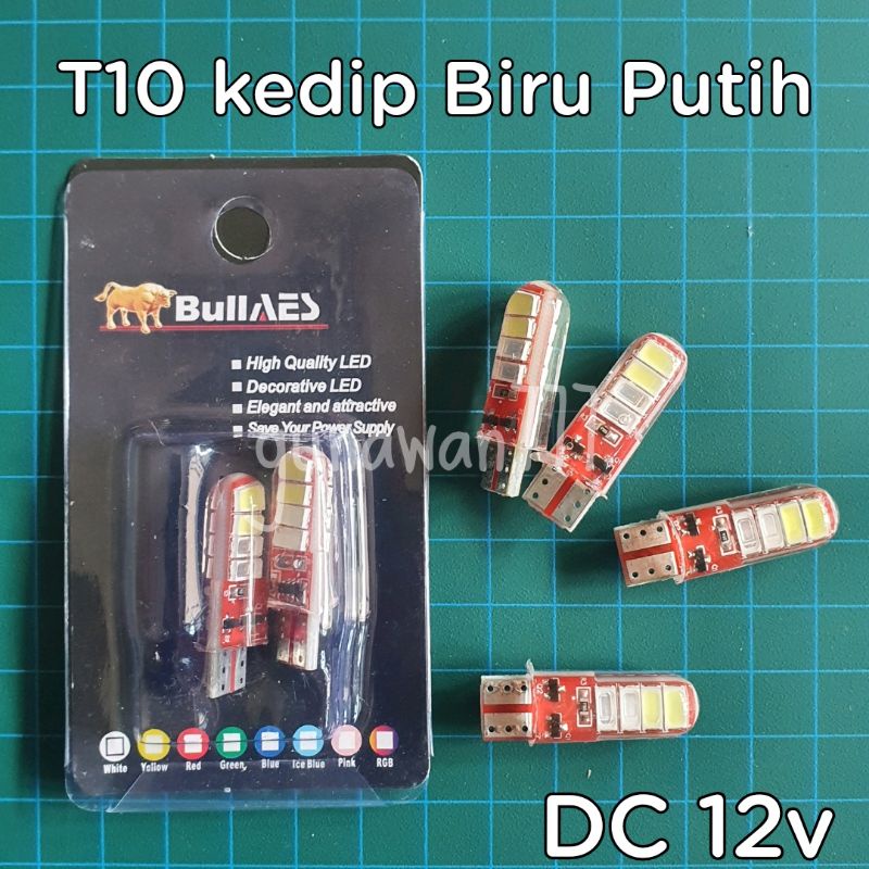 Jual lampu led T10 kedip strobo 2 warna 12v | Shopee Indonesia