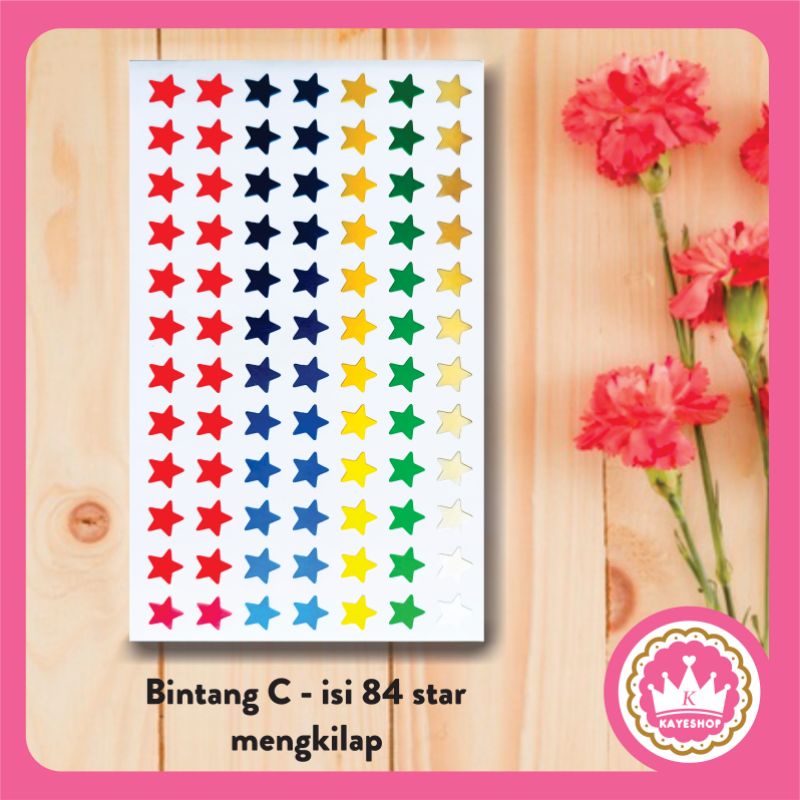 Jual Stiker Hadiah Bintang Hati Gold Silver Kilap Sticker Reward Star ...