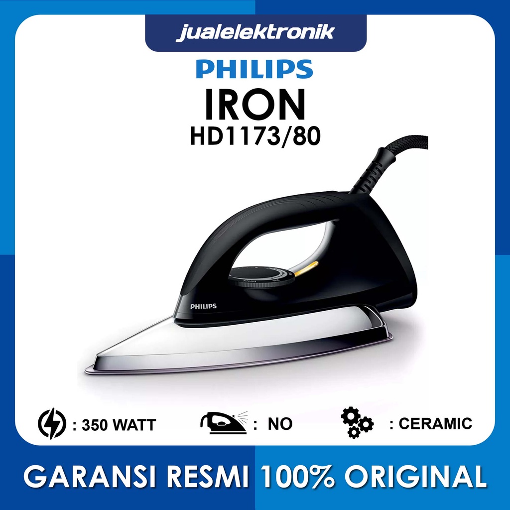 Jual Philips HD1173/80 – Setrika 350 Watt Black | Shopee Indonesia