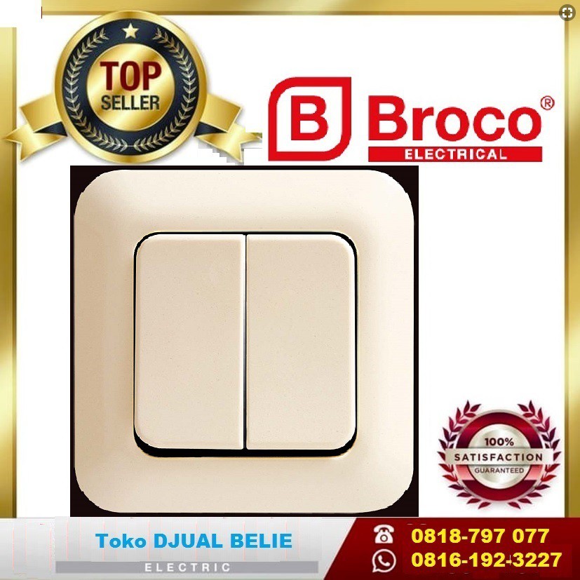 Jual "BROCO" GRACIO 4162 Double Switch for Flush Mounting Cream ...
