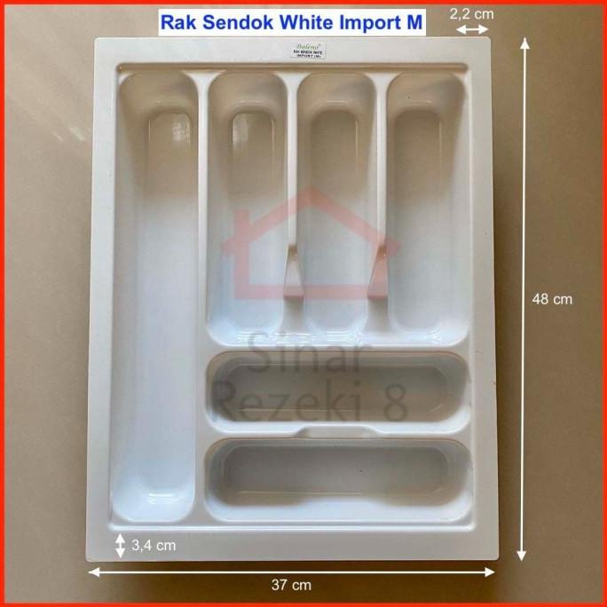 Jual Rak Tempat Sendok PUTIH Import M 45 Garpu Pisau Sekat Laci Dapur ...