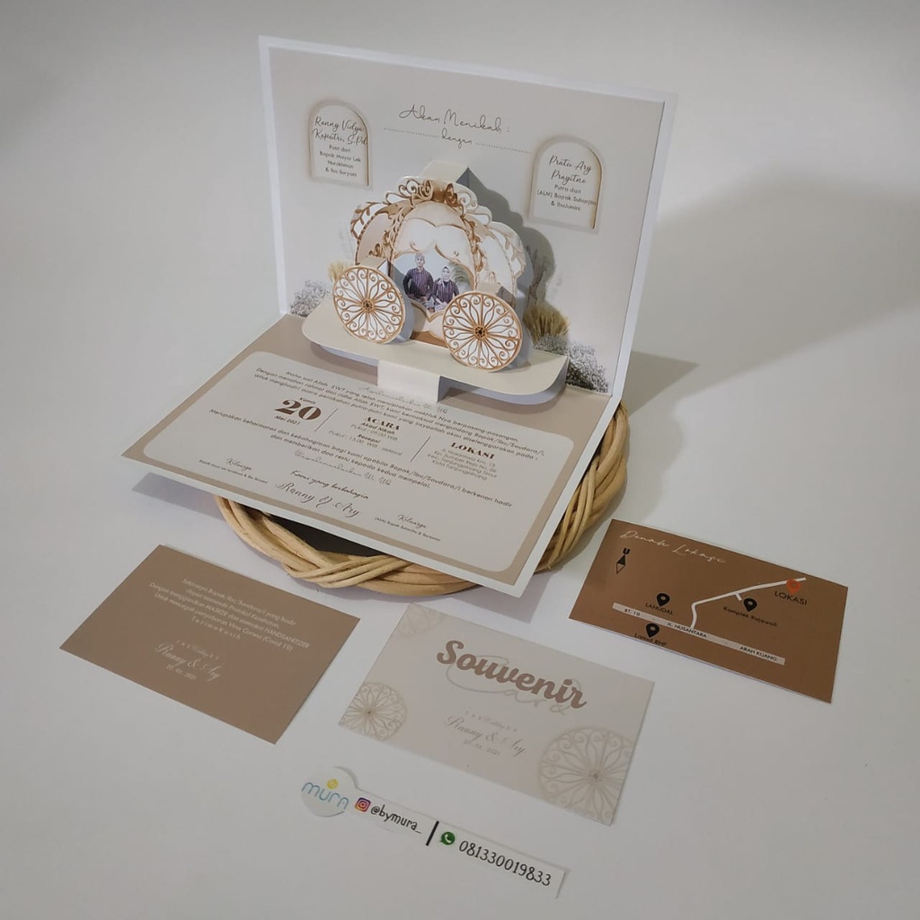 Jual Undangan Custom Pop Up | Wedding invitation 3d | UNDANGAN ...