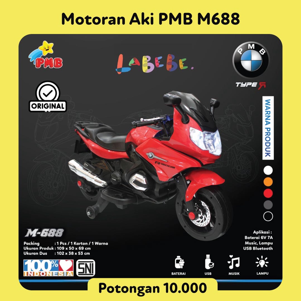 Jual PMB Type R M-688 Motor Aki Anak Motoran Aki Ninja | Shopee Indonesia