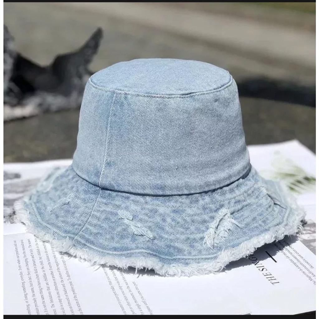 Jual Topi Bucket Hat Jeans Rumbai unisex | Shopee Indonesia