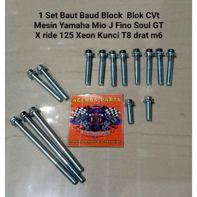 Jual 1 Set Baut Baud Block Blok CVt Mesin Yamaha Mio J Fino Soul GT X ride 125 Xeon | Shopee ...