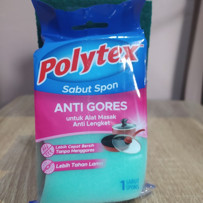 Jual polytex sabut spon anti gores / sabut cuci piring wajan antigores ...