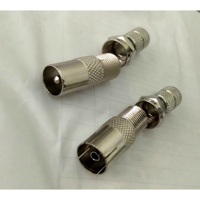 Jual Jek TV Male &Female + F-Connector 1 pasang | Shopee Indonesia