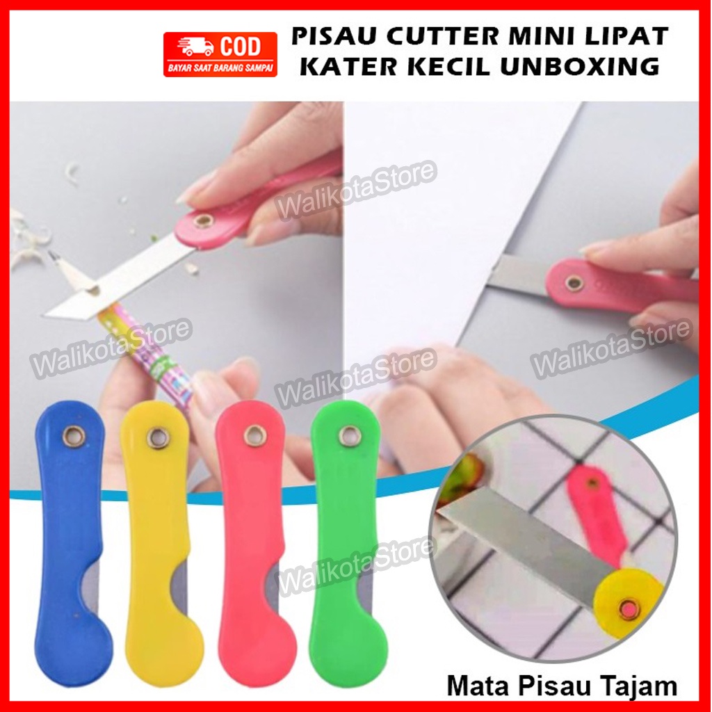 Jual Pisau Cutter Lipat Mini Pemotong Alat Potong Kertas Buah | Shopee ...