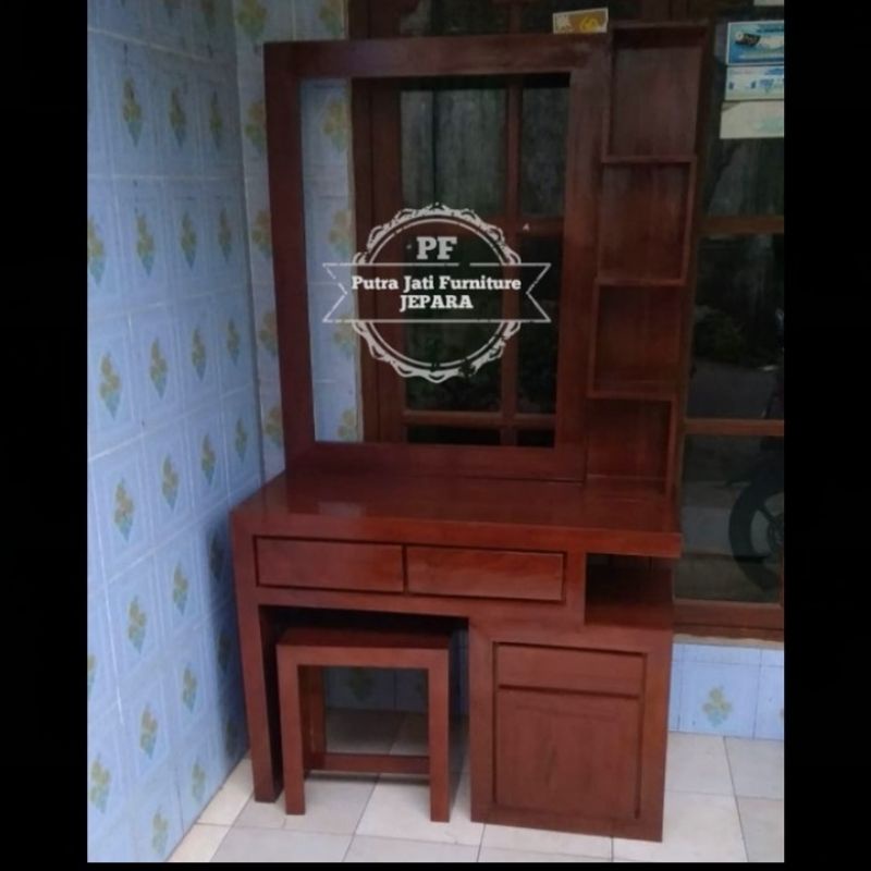 Jual Meja rias simpel - Tolet model minimalis bahan kayu jati | Shopee ...