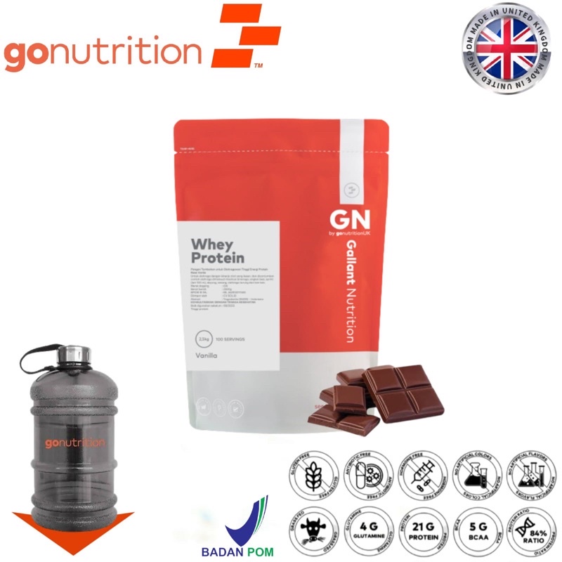 Jual Gallant nutrition go nutrition whey protein 11 lbs 200 serving ...