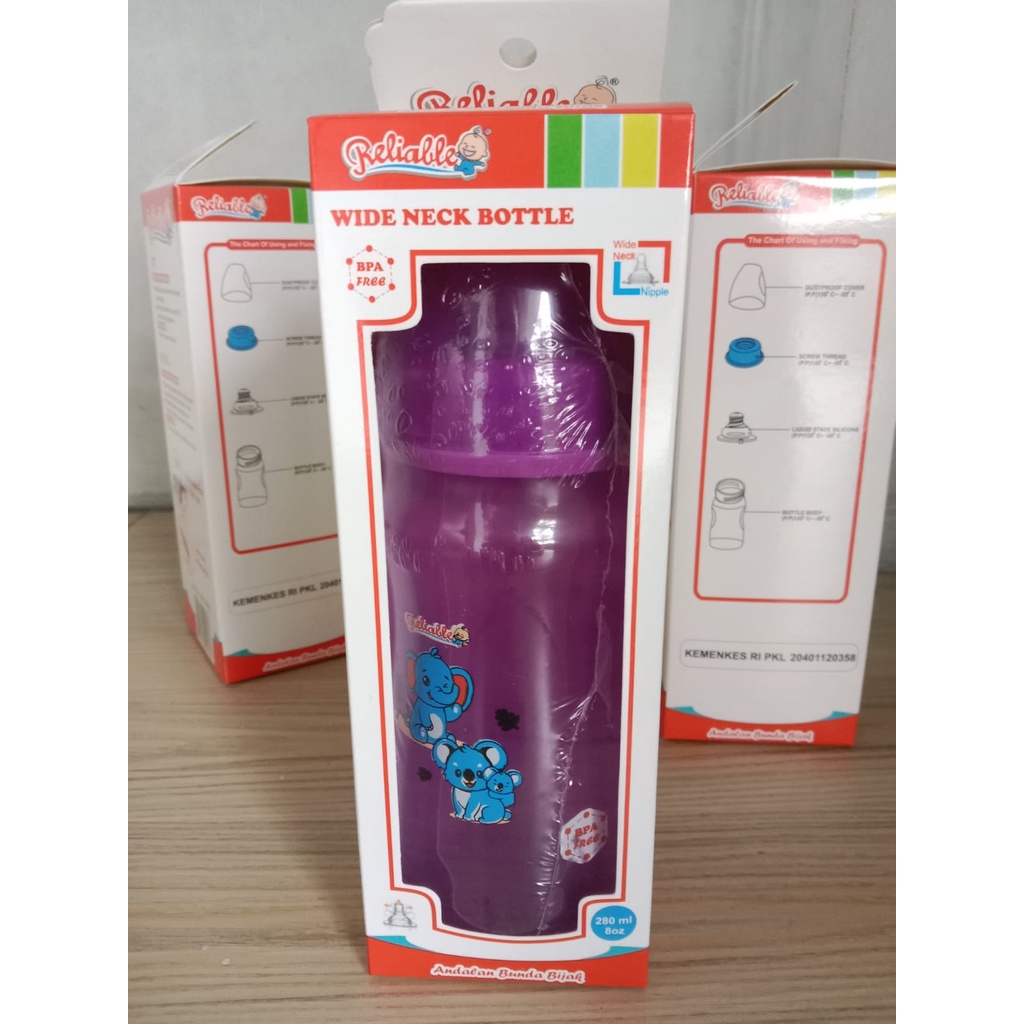 Jual Reliable Botol Susu Wide Neck Anti Kolik 280 ml 8 oz | Shopee ...