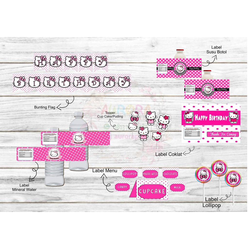 Jual Printable Sweet Corner / Label Pernak Pernik Pesta Hello Kitty ...