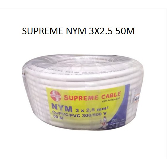 Jual SUPREME KABEL NYM 3X2,5 mm 50M - Kabel Listrik Supreme 3x2.5 mm 50m | Shopee Indonesia