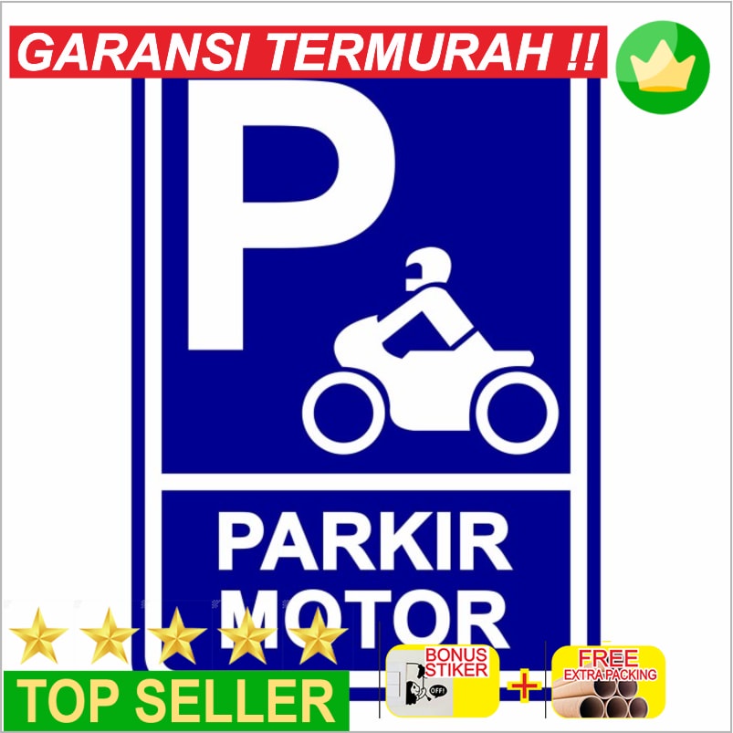 Jual Promo Rambu Parkir Motor 35cm x 50cm Parkir Motor Plat Alumunium ...