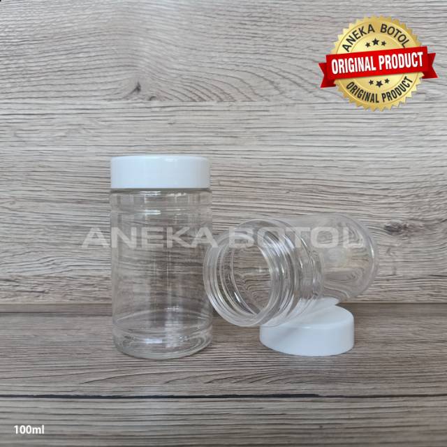 Jual BOTOL CAPSULE /KAPSUL PRO ROUND 100 ML BENING TUTUP PUTIH / BOTOL ...