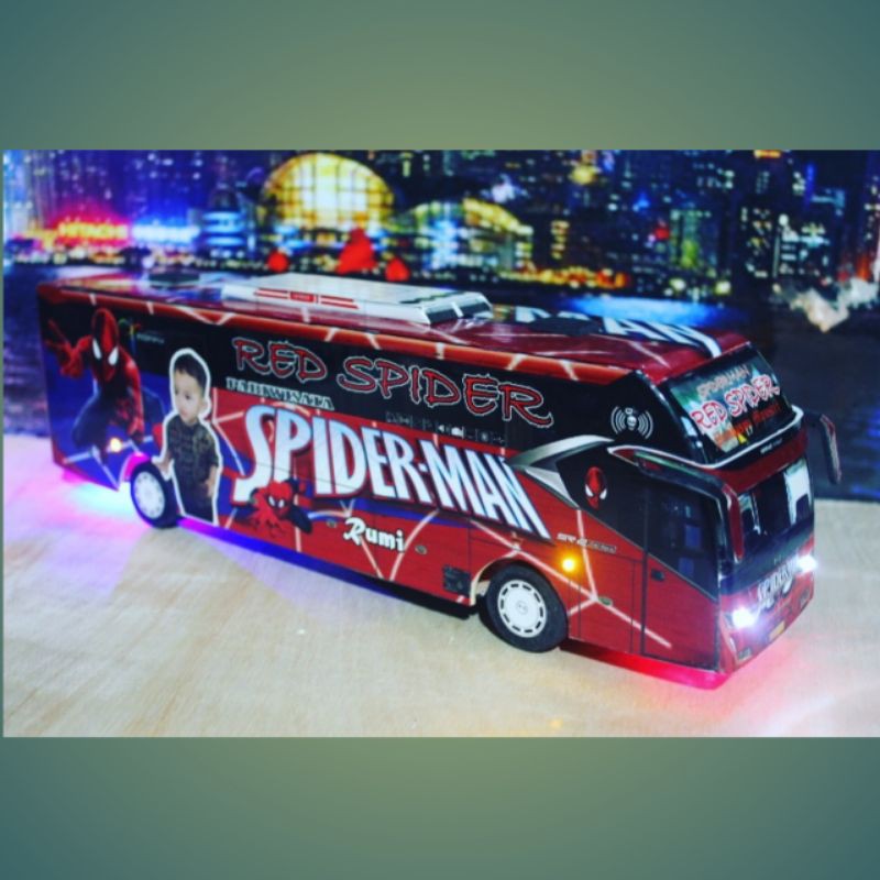 Jual Bus Telolet Basuri Miniatur Bus Miniatur Bis Spiderman Spesial ...