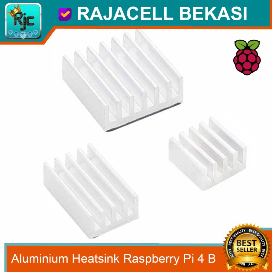 Jual 3pcs + Adhesive Raspberry Pi 4 Heatsink Cooler Pure Aluminum Heat ...