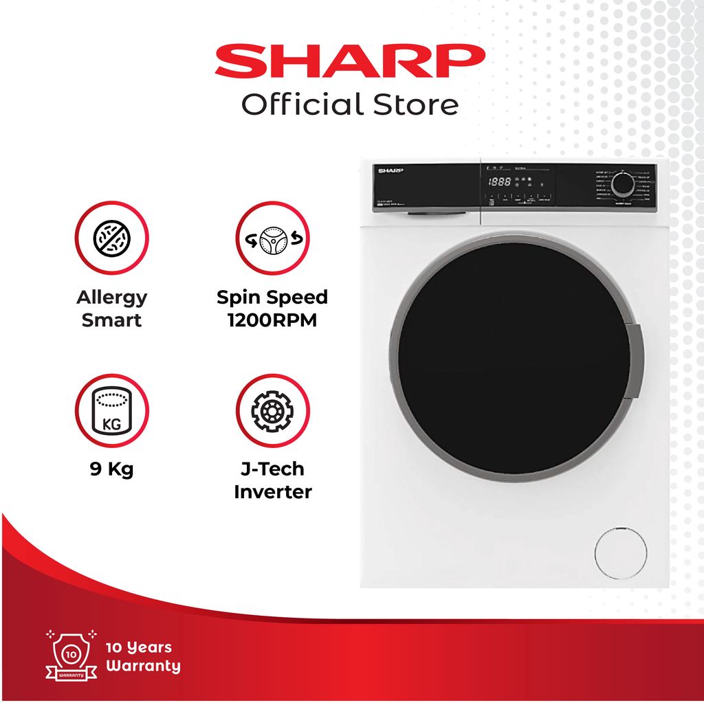 Jual Washing Machine 9 Kg Front Loading Boomerang Series ES-FL1490BX ...