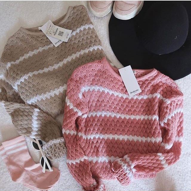 Jual SWEATER NANAS STRIPE RAJUT / ATASAN RAJUT WANITA / ZIGGY KNIT ...