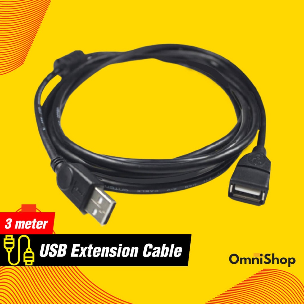 Jual Kabel USB 2.0 Male to Female 3M Sambungan Extender Extension 3 ...