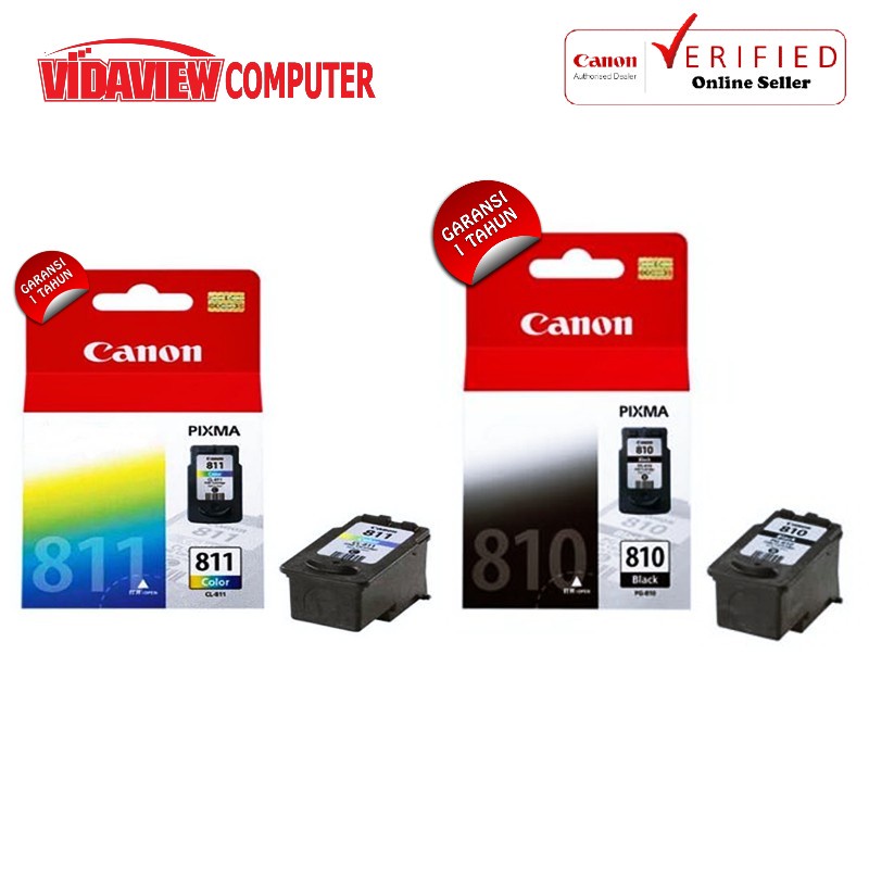 Jual CATRIDGE CANON 810 BLACK & 811 COLOR ORIGINAL UNTUK PRINTER CANON ...