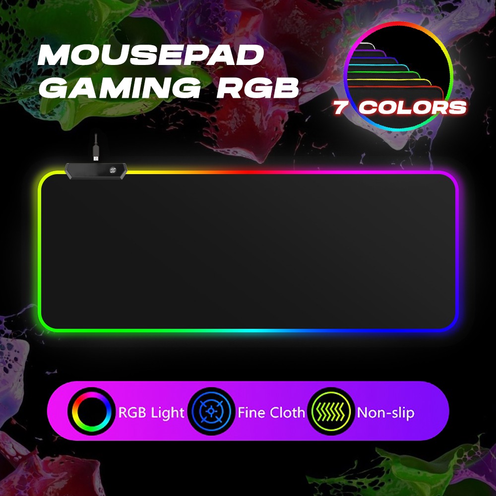 Jual Mouse Pad RGB Gaming Colorful LED XXL Large Mousemat - Mousepad ...