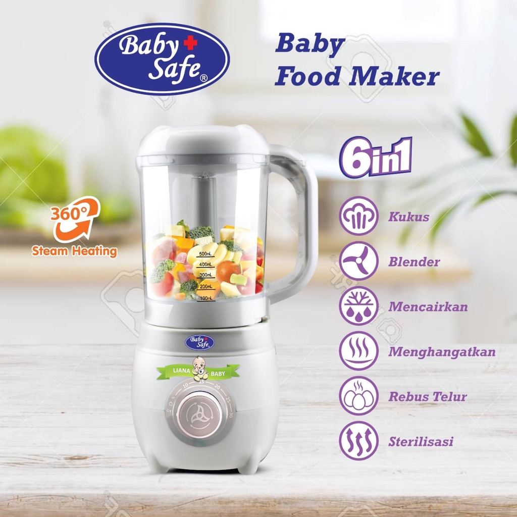 Jual ELEK141 BLENDER MPASI BABY SAFE FOOD MAKER STEAMER 6IN1 LB012 ...