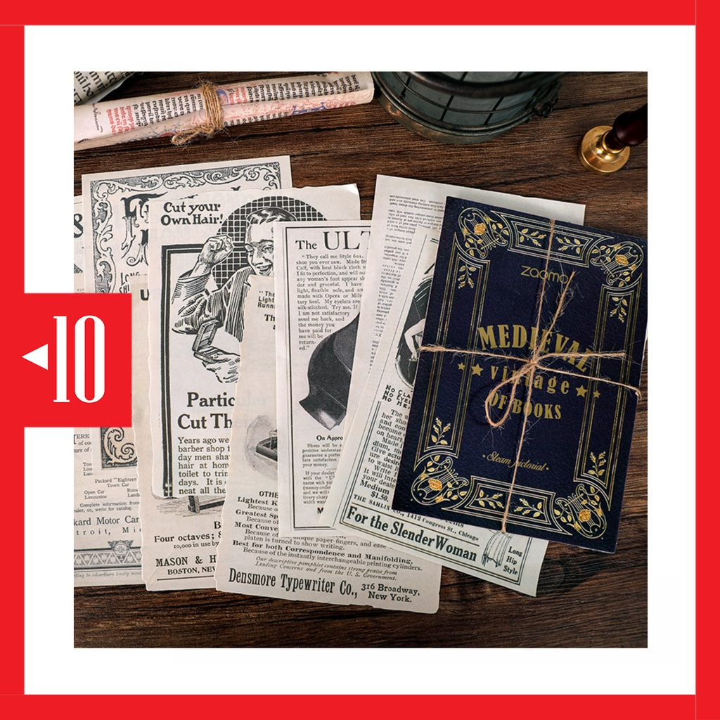 Jual KTA1 set 10 lembar vintage book pages dekorasi dinding estetis ...