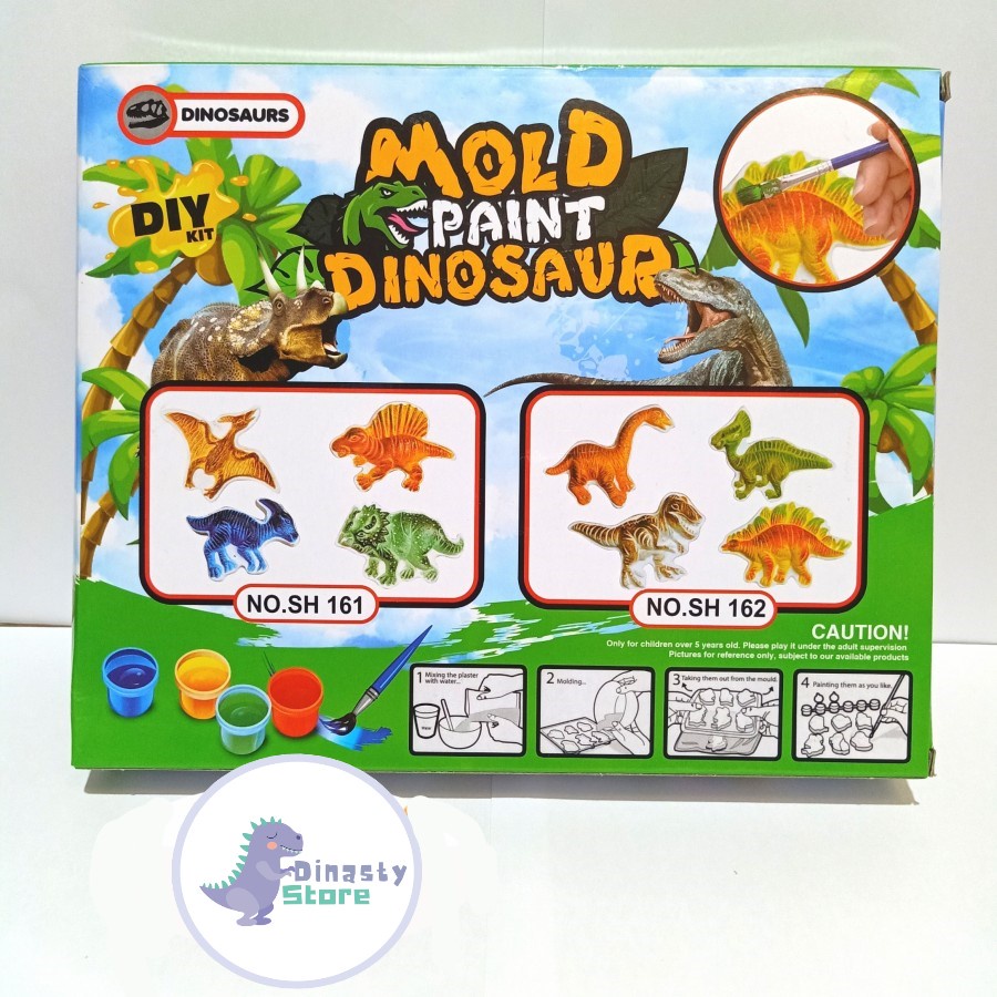 Jual Mainan Mencetak dan Mewarnai Dinosaurus Cetakan Patung Gypsum DIY ...