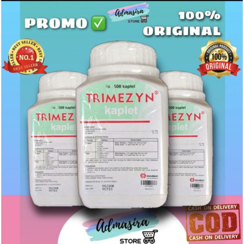 Jual TRIMEZYN 500 Kaplet 100kaplet obat pilek CRD Kolera berak hijau ...