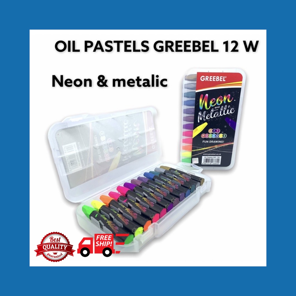 Jual CRAYON GREEBEL 12 WARNA NEON METALIC | Shopee Indonesia