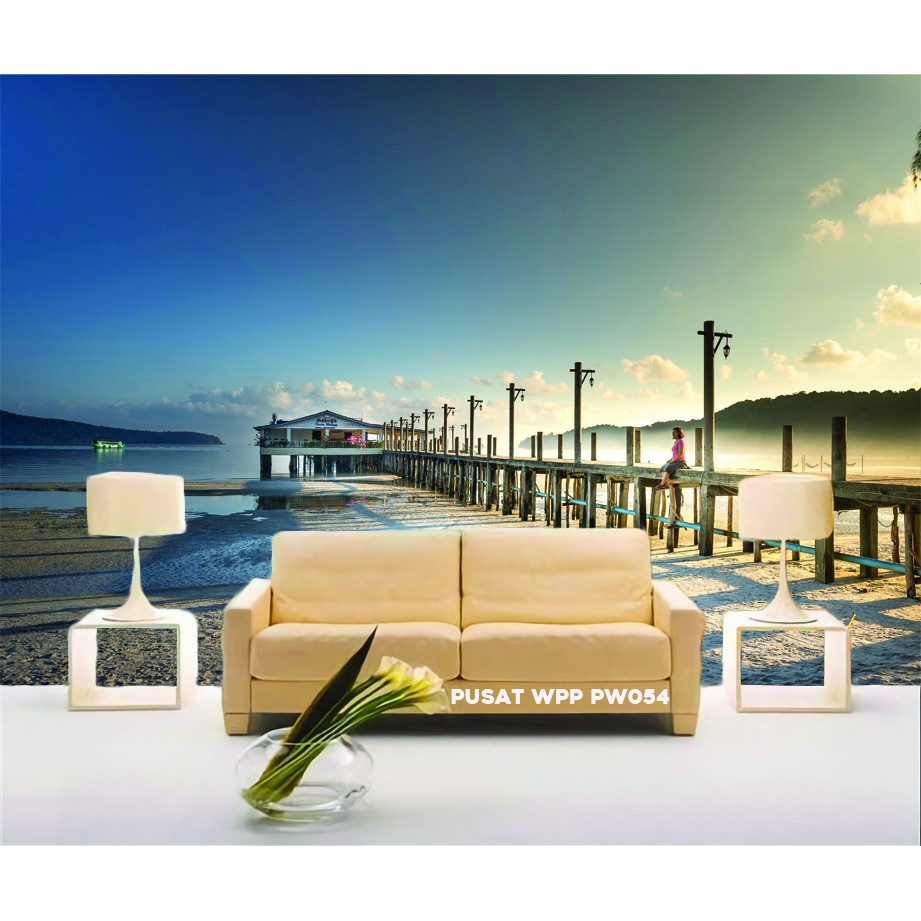 Jual Pusat Stiker dinding 3d, Banner dinding pemandangan alam Pantai ...