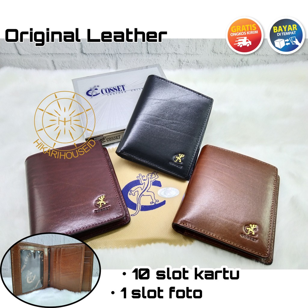 Jual DOMPET PRIA KULIT ASLI | MODEL BUKU | COSSET URAT KAYU 3434 ...