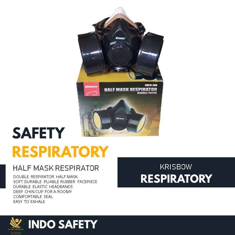 Jual MASKER HALF MASK RESPIRATOR DOUBLE KRISBOW | Shopee Indonesia