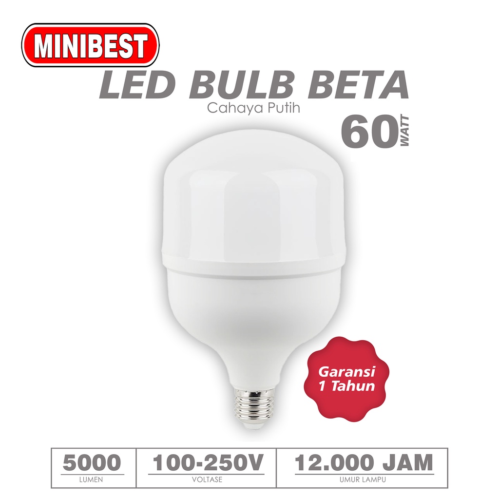 Jual MINIBEST PRO Lampu Bohlam LED Lamp Bulb BETA Cahaya Putih , kapsul bohlam 30 - 60 watt ...