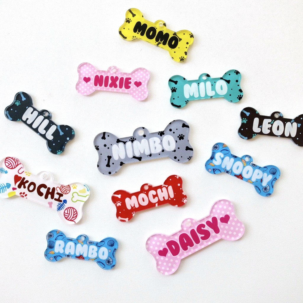 Jual dog tag akrilik cat nametag anjing kucing lucu kasih nama ...