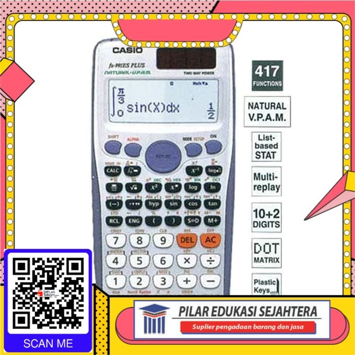 Jual CASIO FX-991 ES PLUS SCIENTIFIC CALCULATOR | SAINS KALKULATOR ...