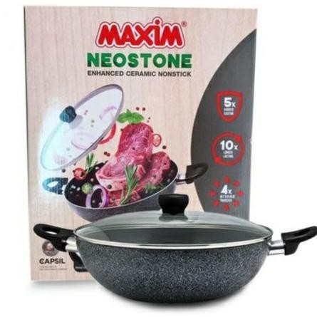 Jual Maspion Wajan Maxim Neostone 30cm tutup kaca Wok+GC | Shopee Indonesia