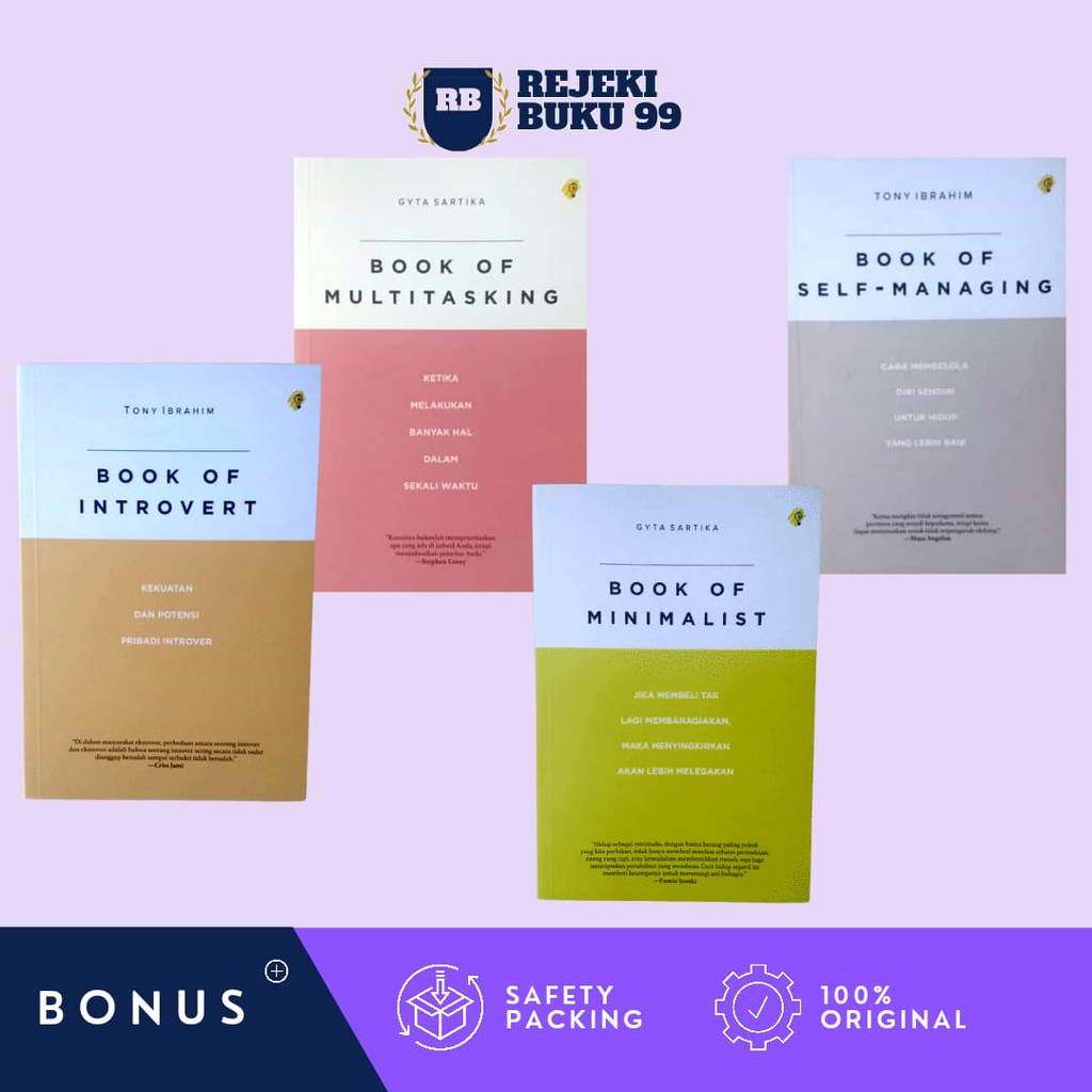 Jual Buku Motivasi | BOOK OF INTROVERT, MULTITASKING, MIMIMALIST, SELF-MANAGING | Shopee Indonesia