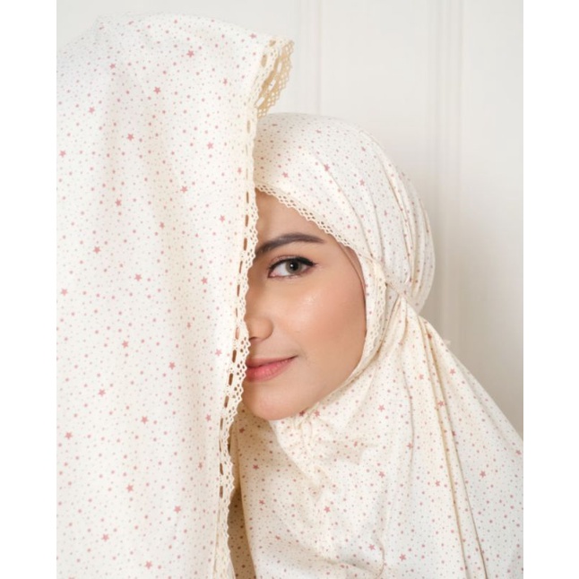 Jual Mukena Katun Jepang Zlassica Pocket Star White Dustypink | Shopee ...