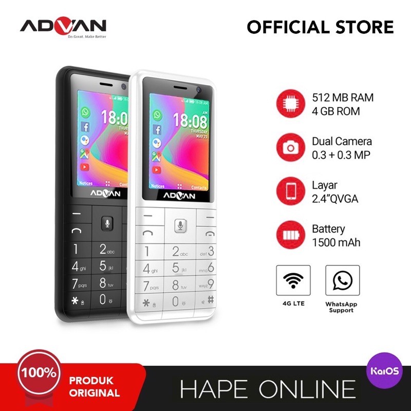 Jual ADVAN HAPE ONLINE KaiOS 4G ALL OPERATOR | Shopee Indonesia