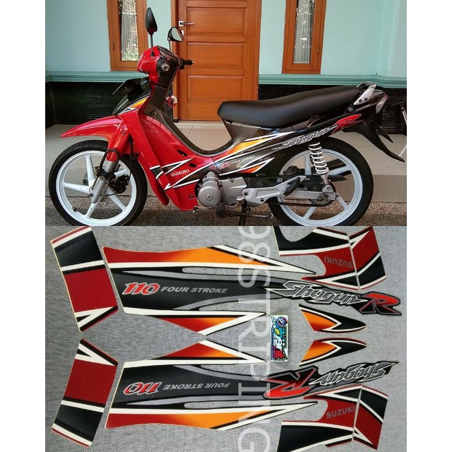 Jual STRIPING SHOGUN 110R MERAH TAHUN 2004 STIKER LIS STANDAR ORI ...