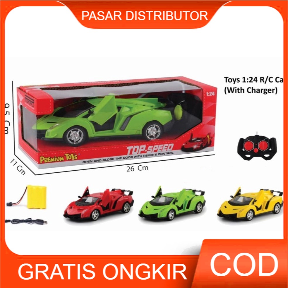 Jual Mainan Anak SNI Mobil RC Top Speed 1:24 Remote Control Ada Lampu ...