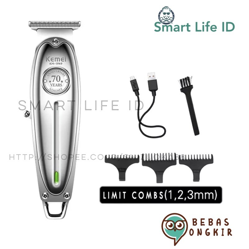 Jual Kemei KM 1949 Alat Cukur Rambut Hair Clipper Trimmer All Full Metal Mesin Cukuran KM-1949 ...
