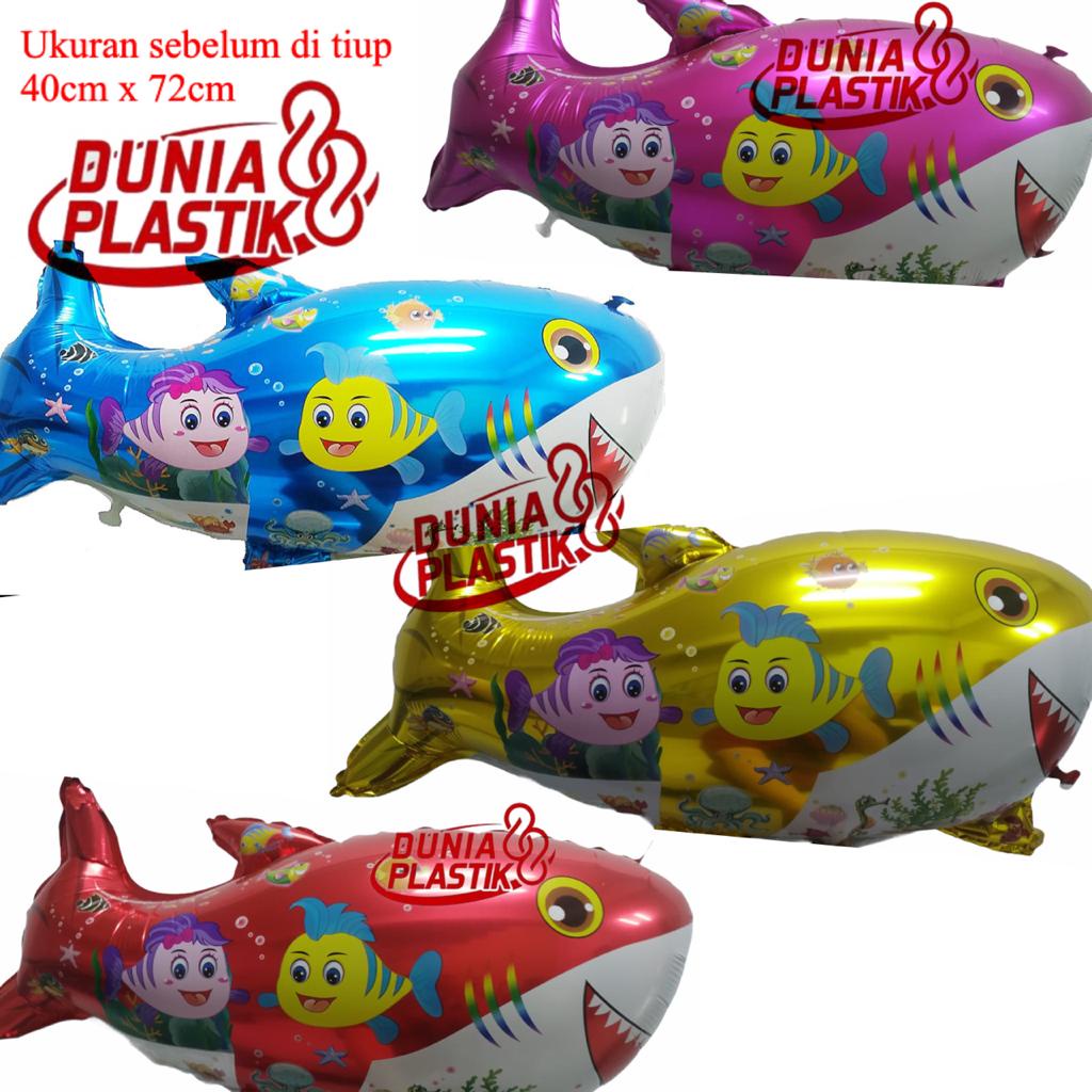 Jual isi1pc 42x70cm balon balloon foil mengkilap karakter bentuk IKAN ...