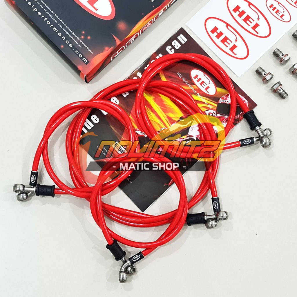 Jual Selang Rem Racing HEL Infinit Merah ABS Depan Belakang Yamaha NMAX | Shopee Indonesia
