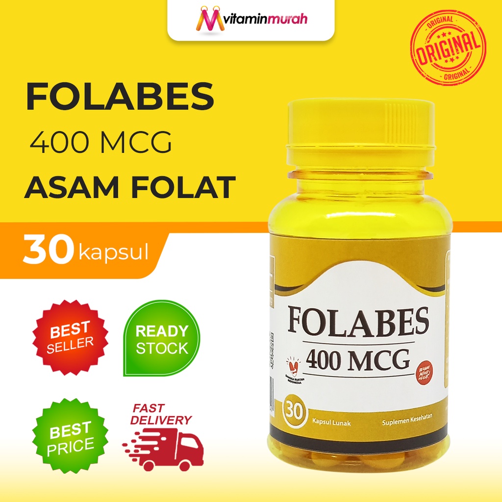 Jual FOLABES ASAM FOLAT 400 mcg ISI 30 KAPSUL LUNAK SUPLEMEN KESEHATAN ...