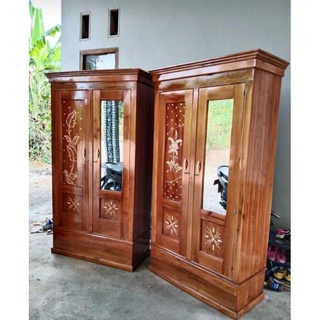 Jual LEMARI KAYU 2 PINTU TERMURAH ALMARI KAYU MAHONI KOKOH | Shopee ...