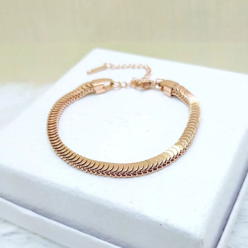 Jual Gelang Tangan Rantai Model Sisik Ular Premium Titanium | Shopee ...